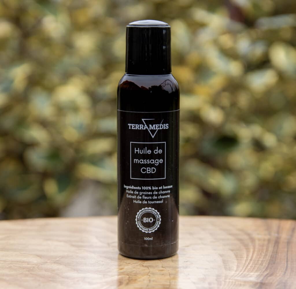 Huile de Massage au CBD - Terramedis - Biologique